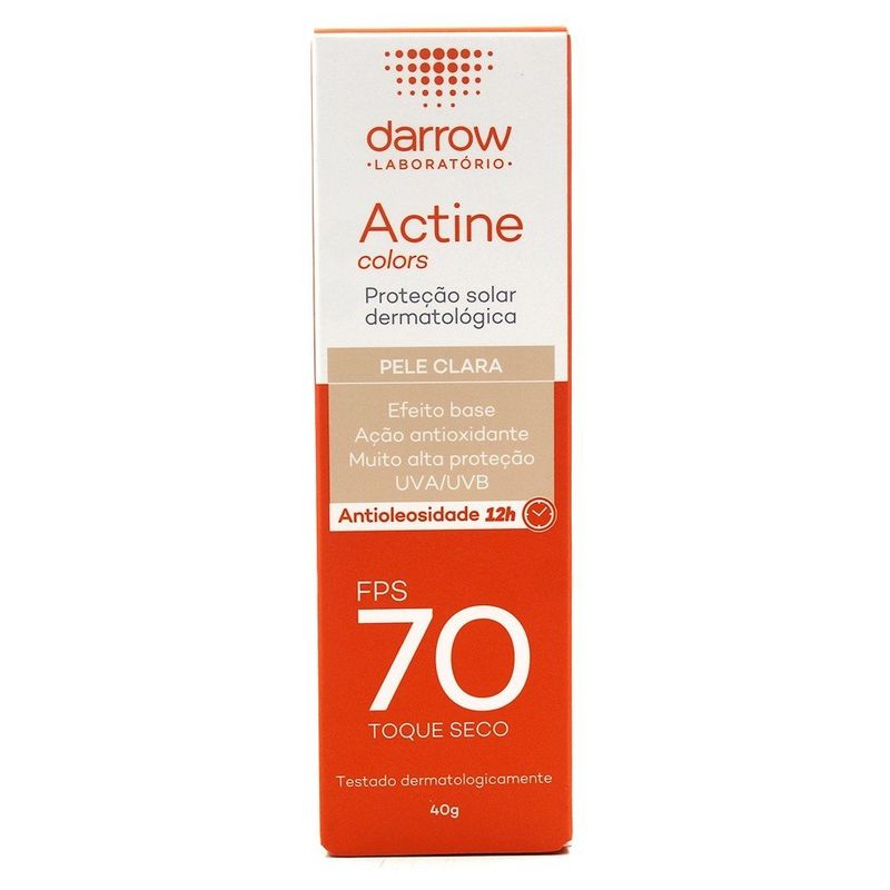 Protetor Solar FPS70 Actine Color Pele Clara 40G | Mevo Farma