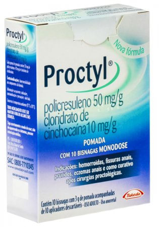 Proctyl 10MG/G + 50MG/G Pomada retal - 10 Bisnagas com 3 g | Mevo Farma ...
