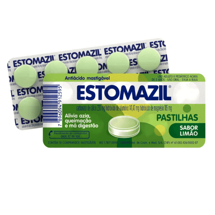 Estomazil Pastilhas 230MG + 141.47MG + 185MG Comprimido mastigável ...