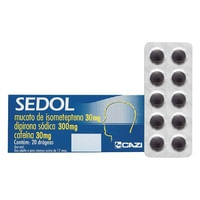 Sedol 30MG + 300MG + 30MG Comprimido revestido - Caixa com 20 Drágeas ...
