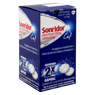 Sonridor Caf 65mg + 500mg Comprimido Efervescente - Blíster com 2 ...
