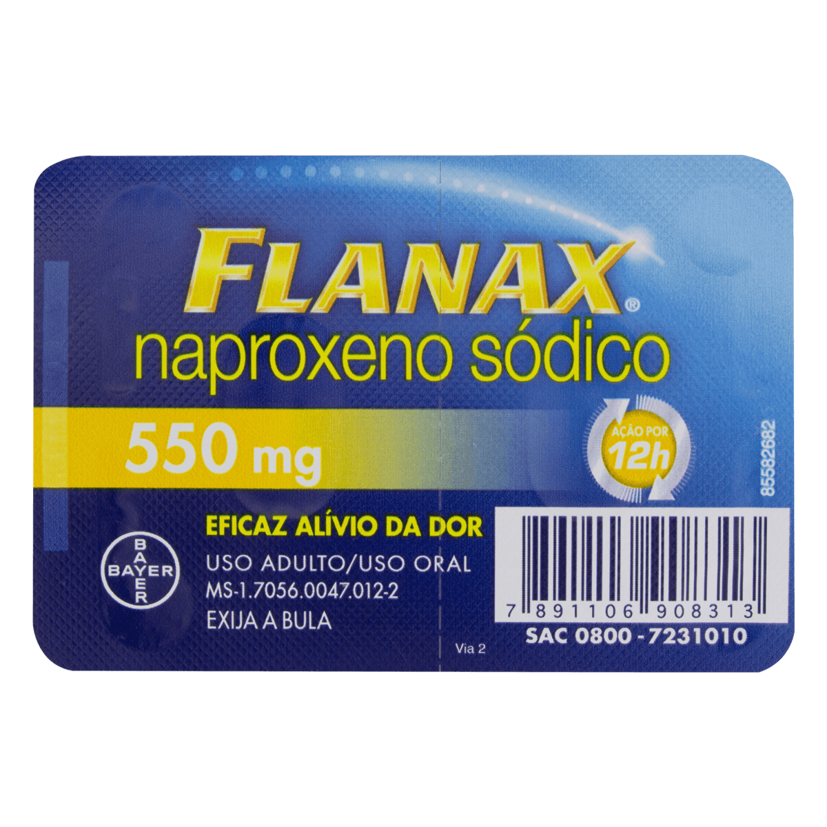 Flanax 550MG Comprimido revestido - Blíster com 2 Comprimidos | Mevo Farma