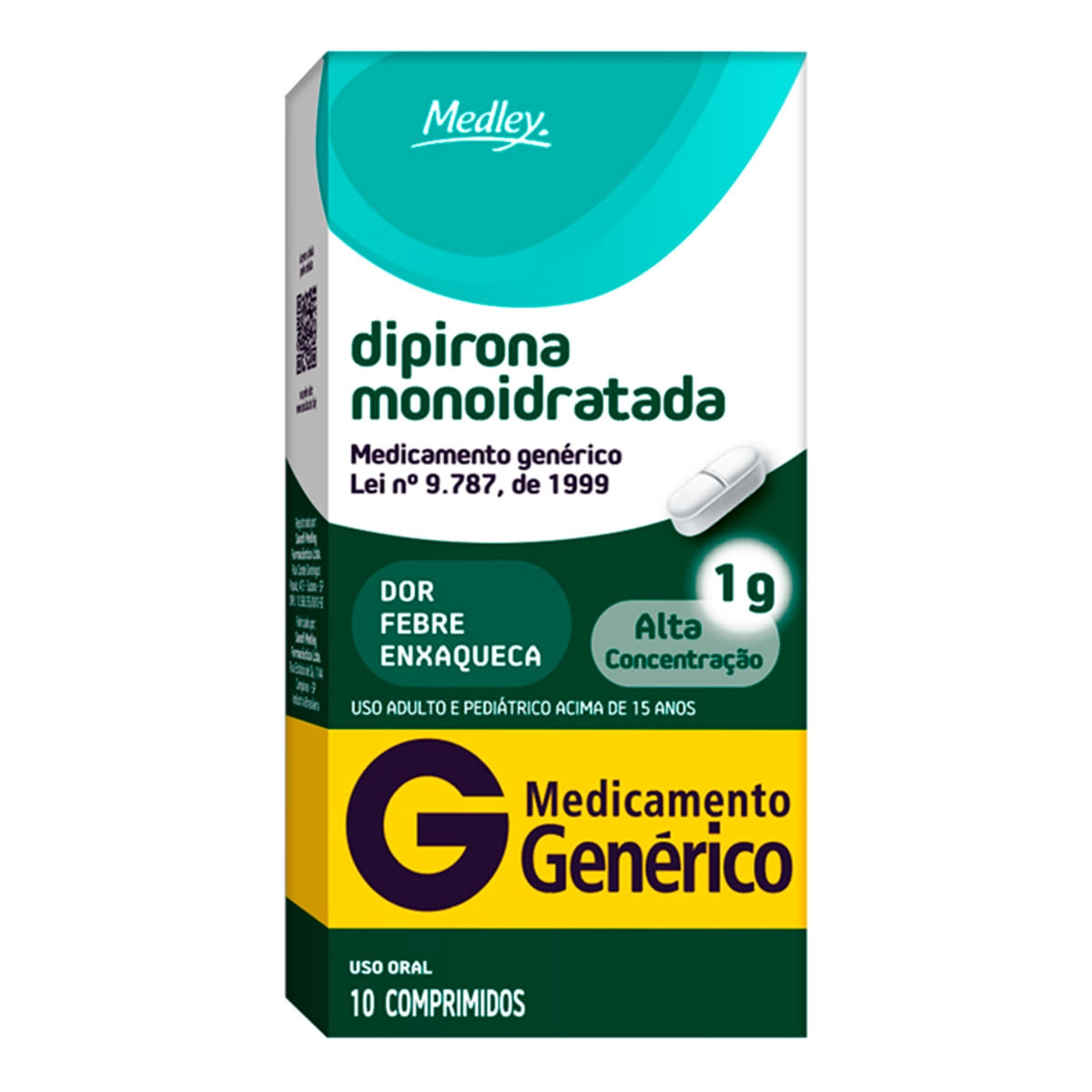 Dipirona 1g Comprimido - Caixa com 10 Comprimidos | Mevo Farma - Mevo Farma