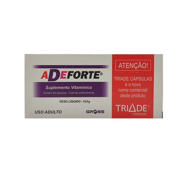 Adeforte 1000UI + 2000UI + 400mg Cápsula Mole - Caixa com 60 Cápsulas ...
