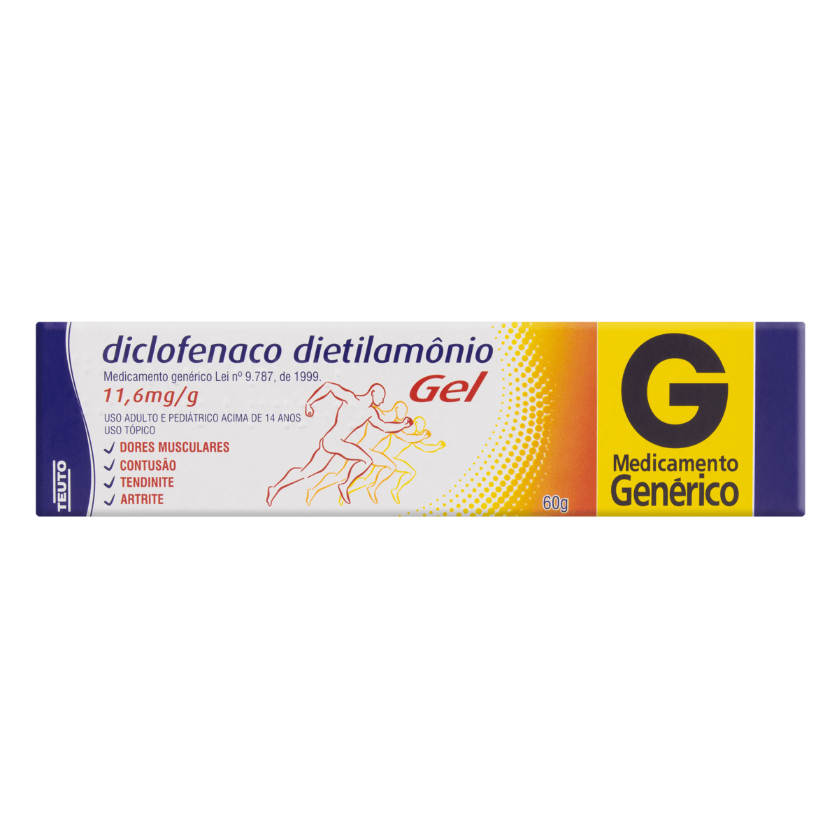 Diclofenaco Dietilamônio 10MG/G Gel dermatológico - Bisnaga com 60 g ...
