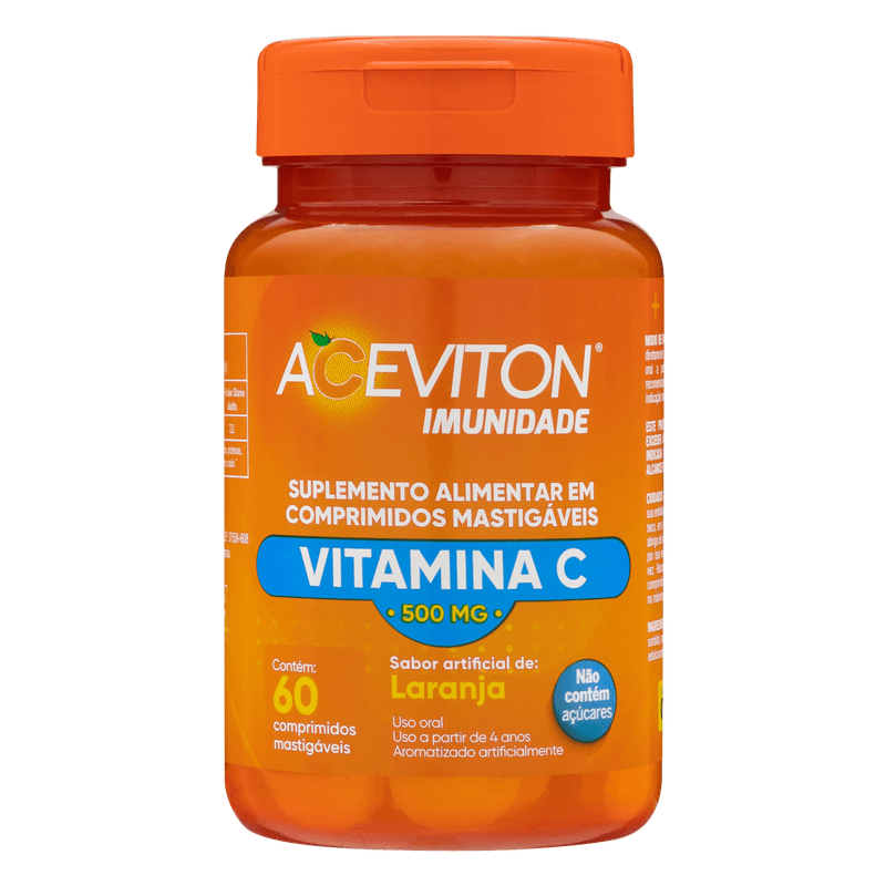 Vitamina C Aceviton 500mg - 60 Comprimidos mastigáveis | Mevo Farma
