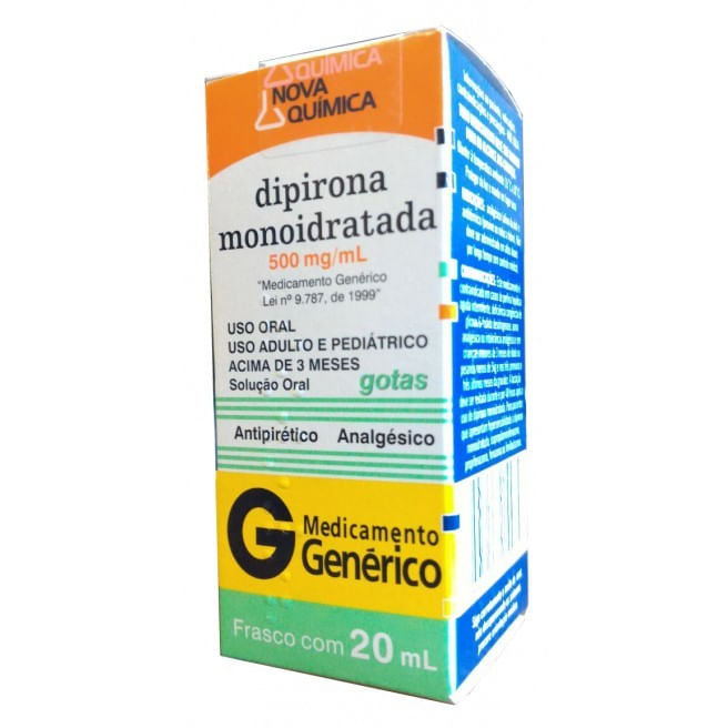 Dipirona Sódica 500MG/ML Solução oral (gotas) - Frasco com 20 mL | Mevo ...