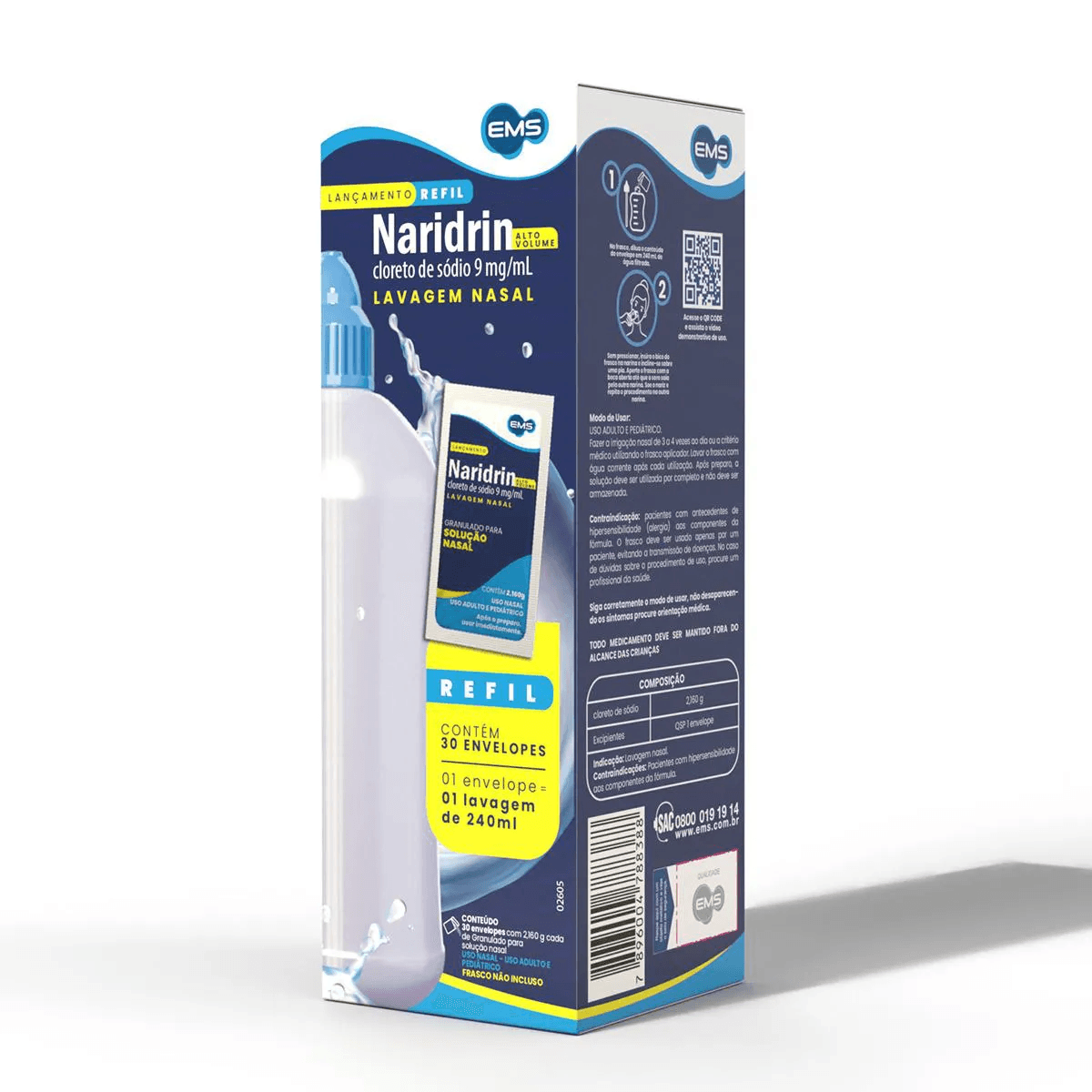 Naridrin 9mg/mL Solução Nasal - Caixa com 30 Enveloopes | Mevo Farma